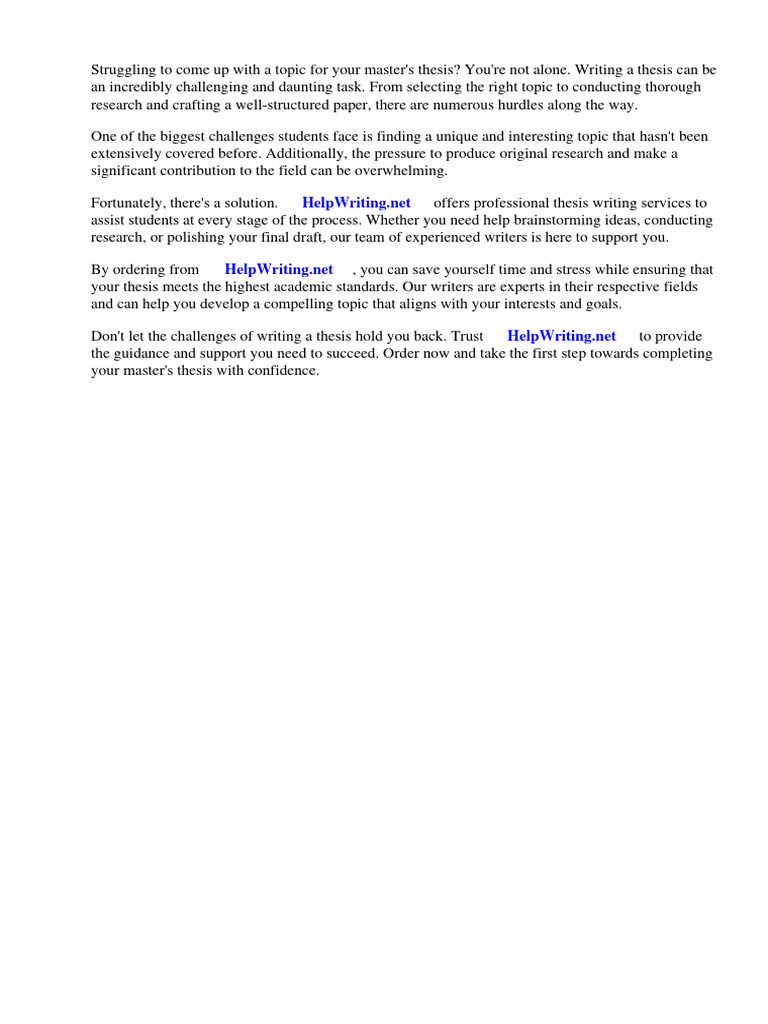 Master Thesis Topics | PDF