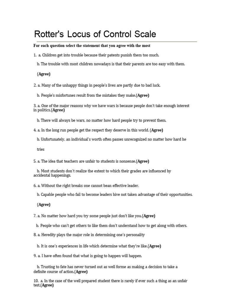 LOC Scale + Scoring-Assignment-2 | PDF | Luck