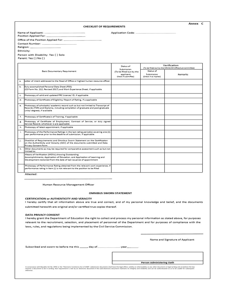 Job Application Checklist | PDF | Authentication
