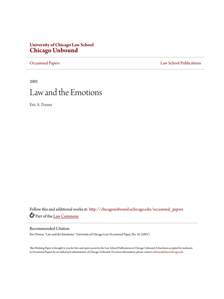 Law and The Emotions | PDF