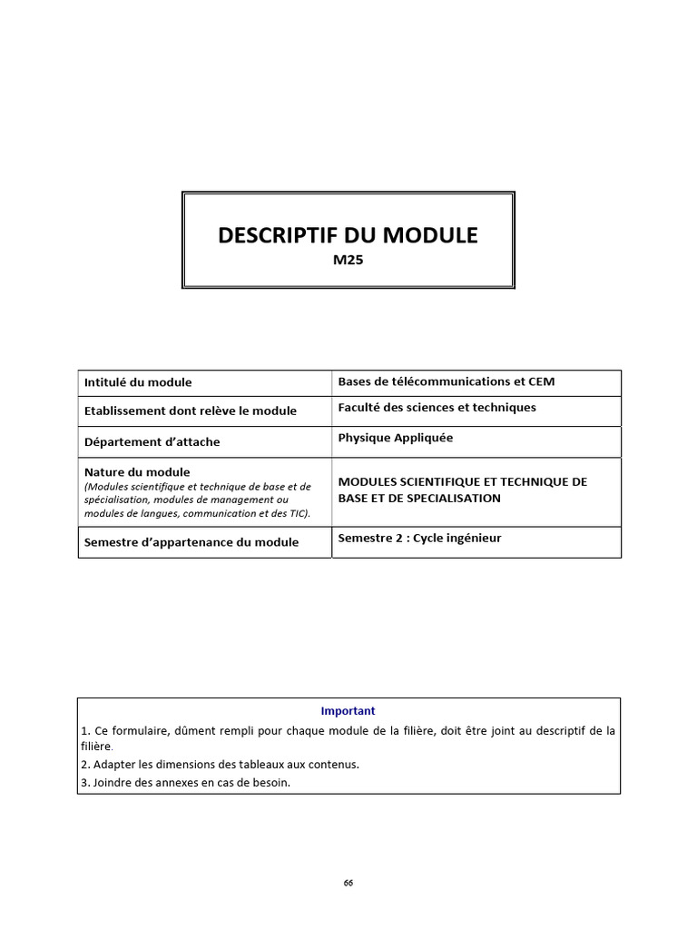 Fiche de Module M25 | PDF