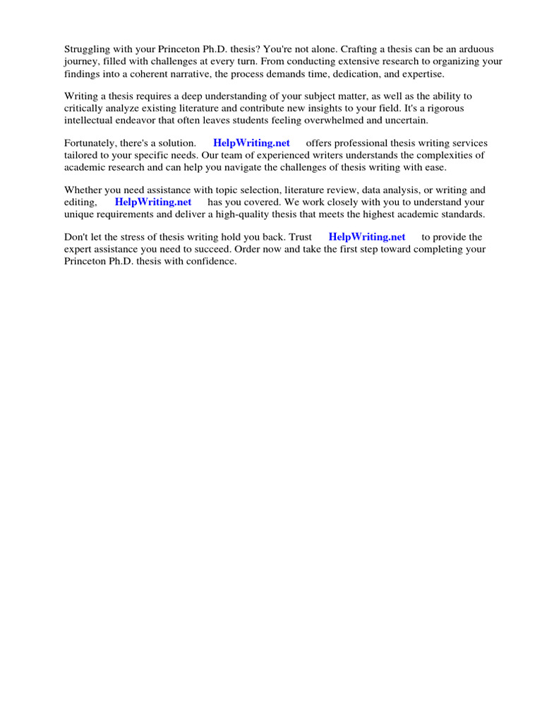 Princeton Ph.D. Thesis Help | PDF | Thesis | Libraries