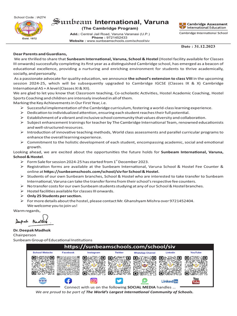 Hostel Letter SIV | PDF | Behavior Modification | Learning