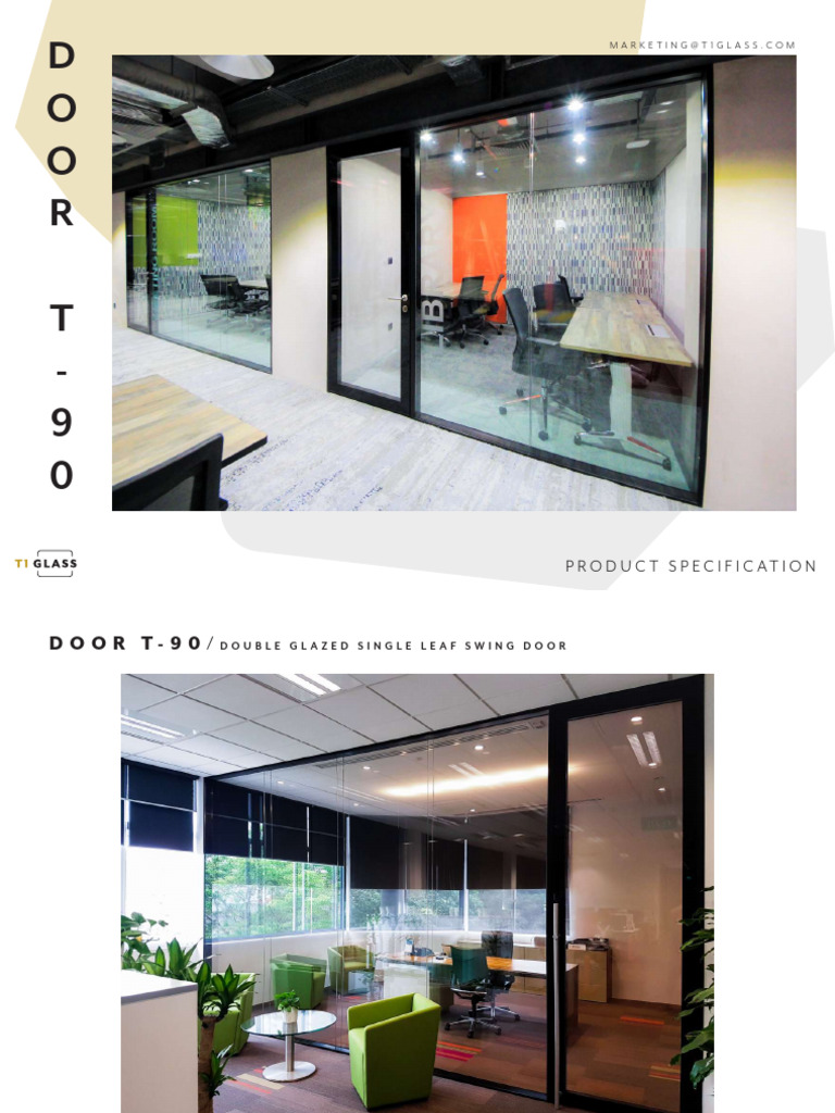 T1 Glass Systems - T90 Double Glazed Single Leaf Swing Door | PDF