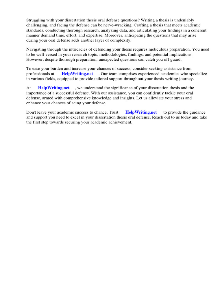 Dissertation Thesis Oral Defense Questions | PDF | Computers