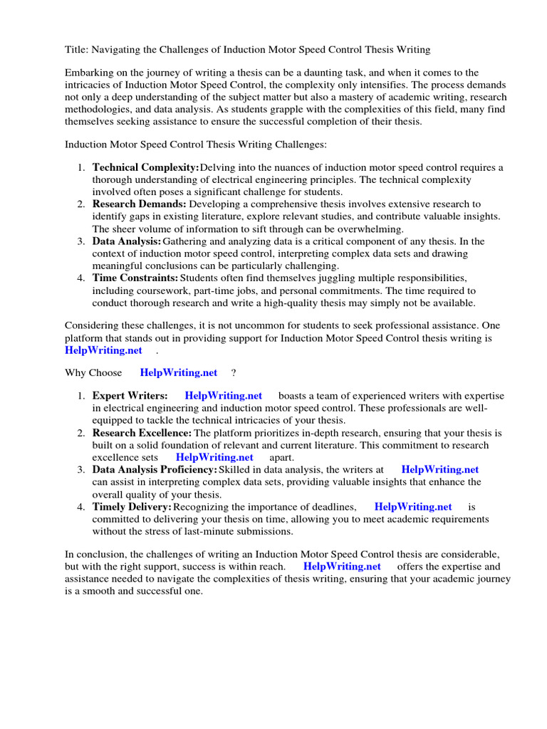 Induction Motor Speed Control Thesis Pdf Electric Motor Control Theory