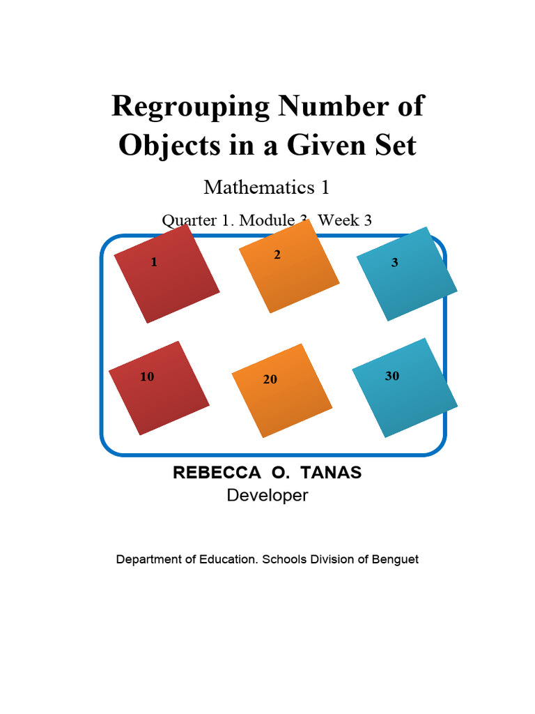 Math-1 - Q1 - wk-3 - Regroup-Sets Final | PDF | Learning | Behavior Modification