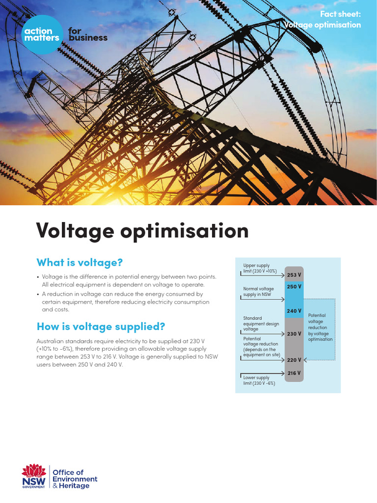 2016 04 NSW VoltageOptimisationFactsheet | PDF | Program Optimization | Voltage