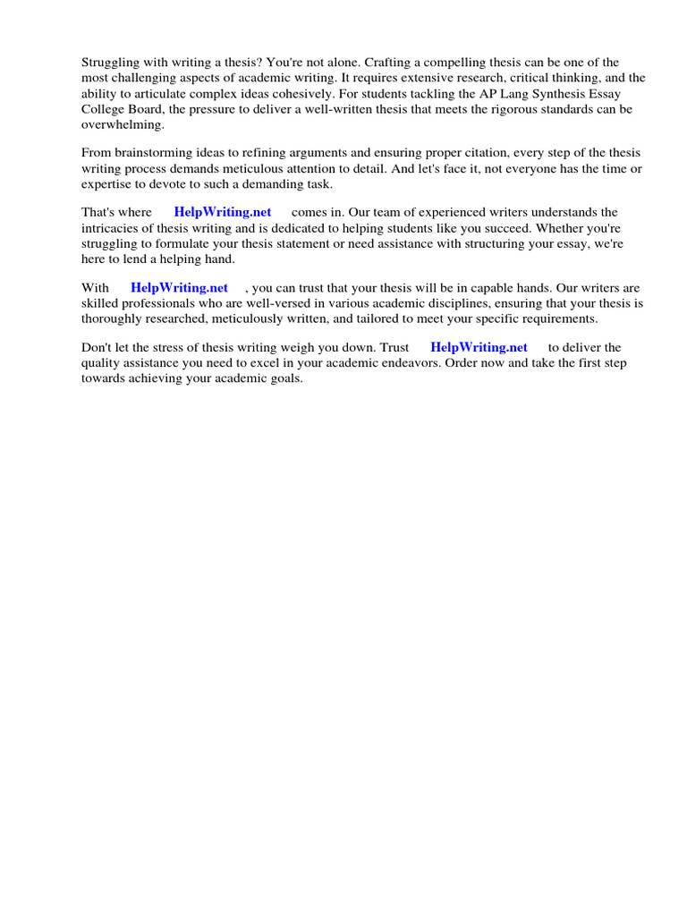 AP Lang Synthesis Essay College Board | PDF | Essays | Human Communication