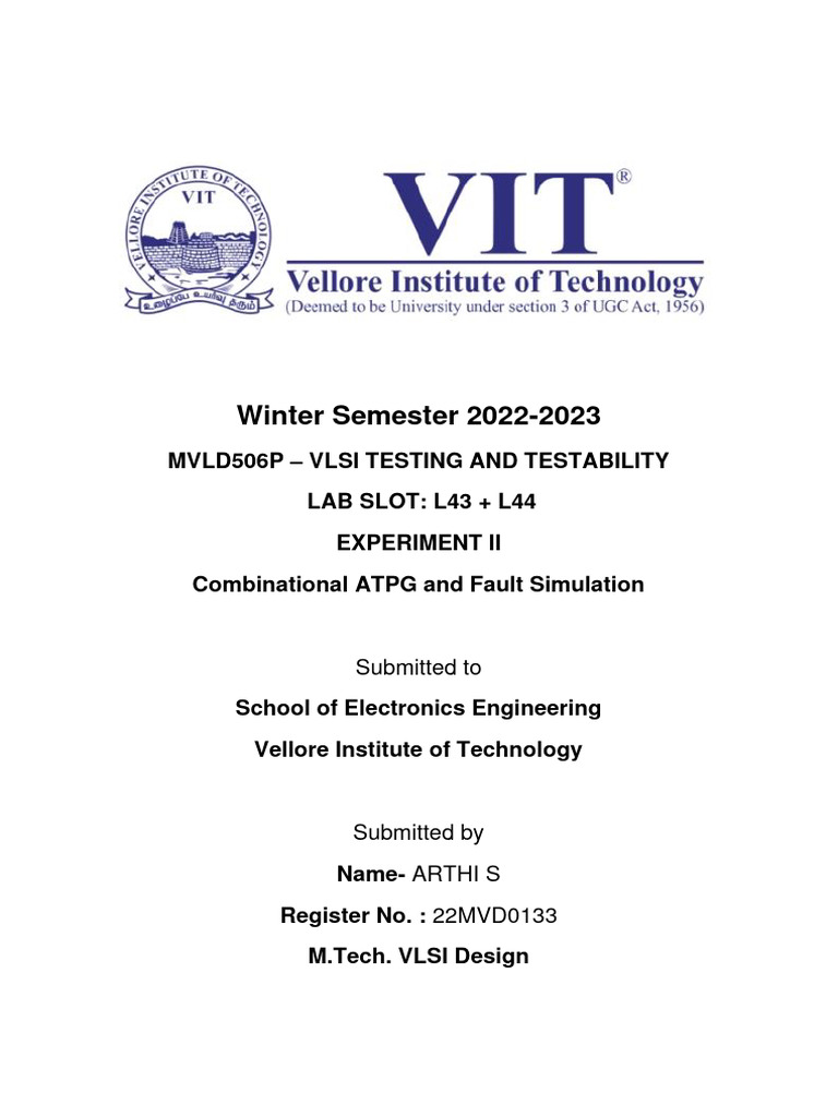 Arthi Vlsi Lab 2 | PDF