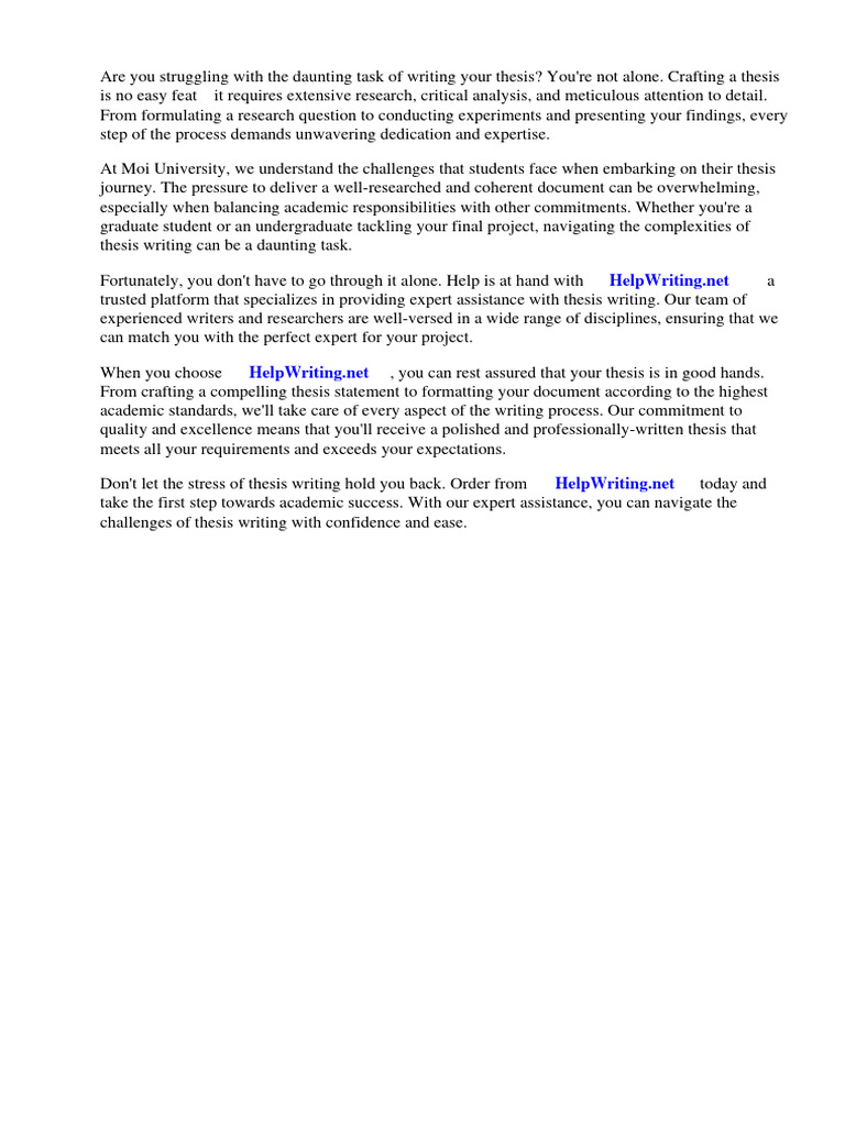 Moi University Thesis Writing | PDF | Thesis