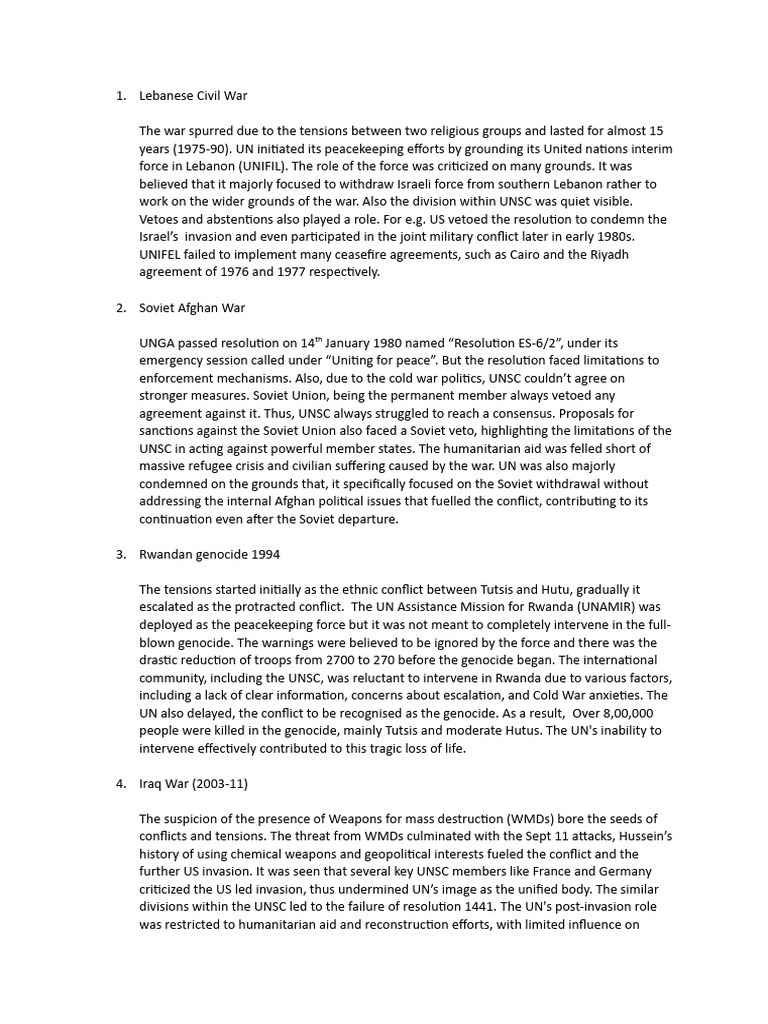 Failures of UN | Download Free PDF | United Nations Security Council ...