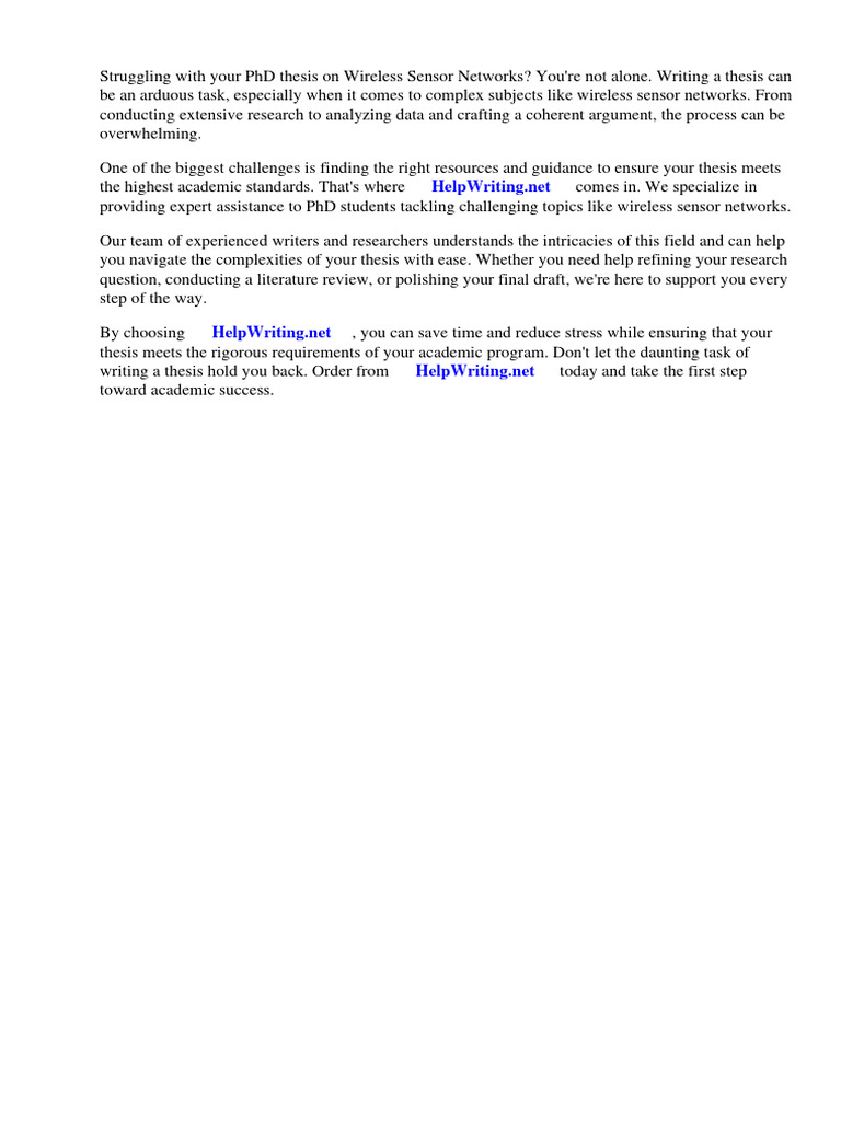 Phd Thesis On Wireless Sensor Networks Pdf Wireless Sensor Network Computer Network