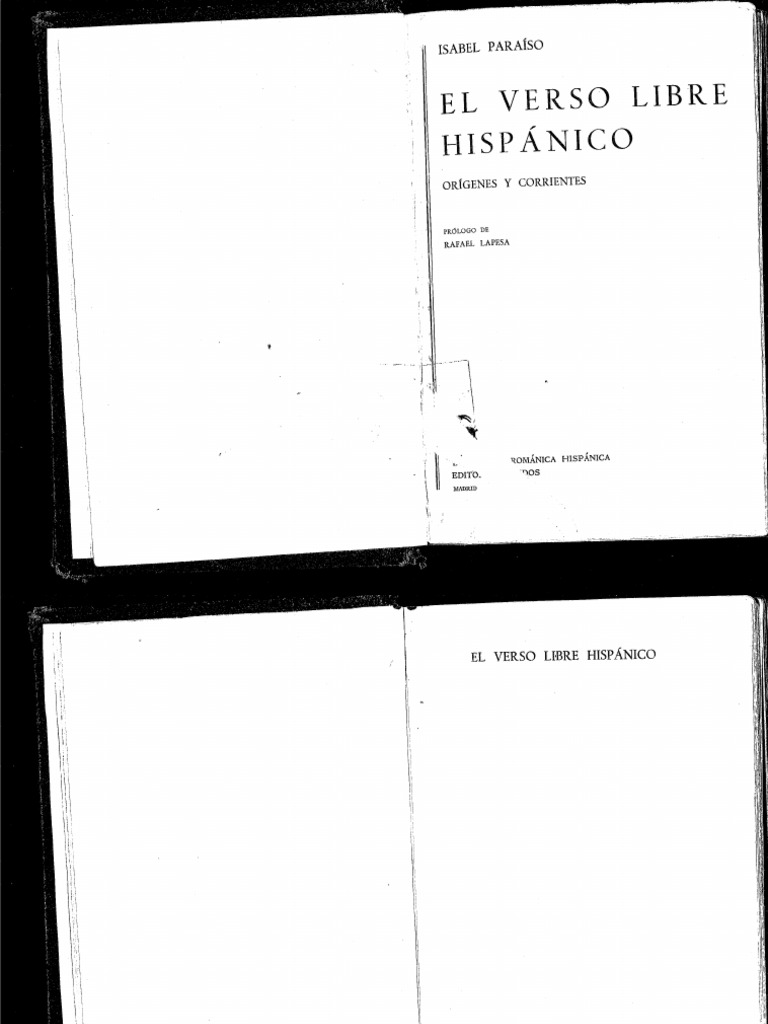 El Verso Libre Hispanico Isabel Paraiso | PDF