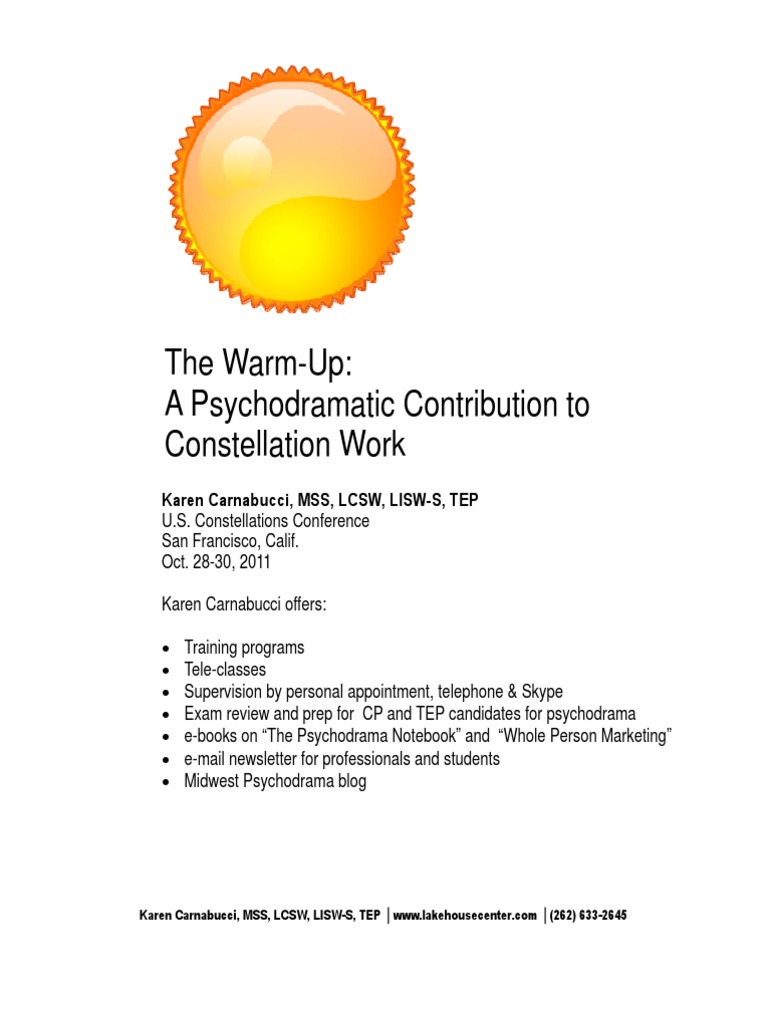 The Warm-Up: How Psychodrama and Systemic Constellation Work Can Work ...