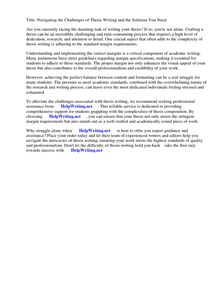 Thesis Standard Margin | PDF