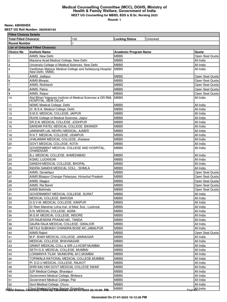 View Unlocked Filled Choices Handler | PDF | Medical Education | Health Care