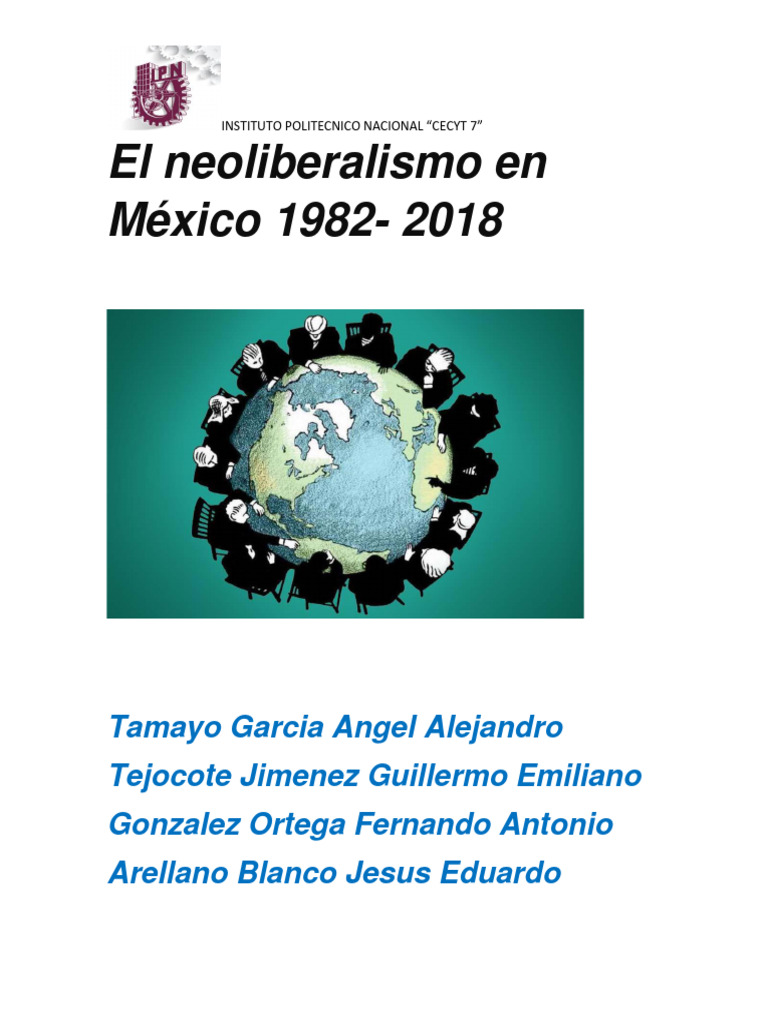El Neoliberalismo en México 1982 - 2018 | PDF | Neoliberalismo | Fondo ...