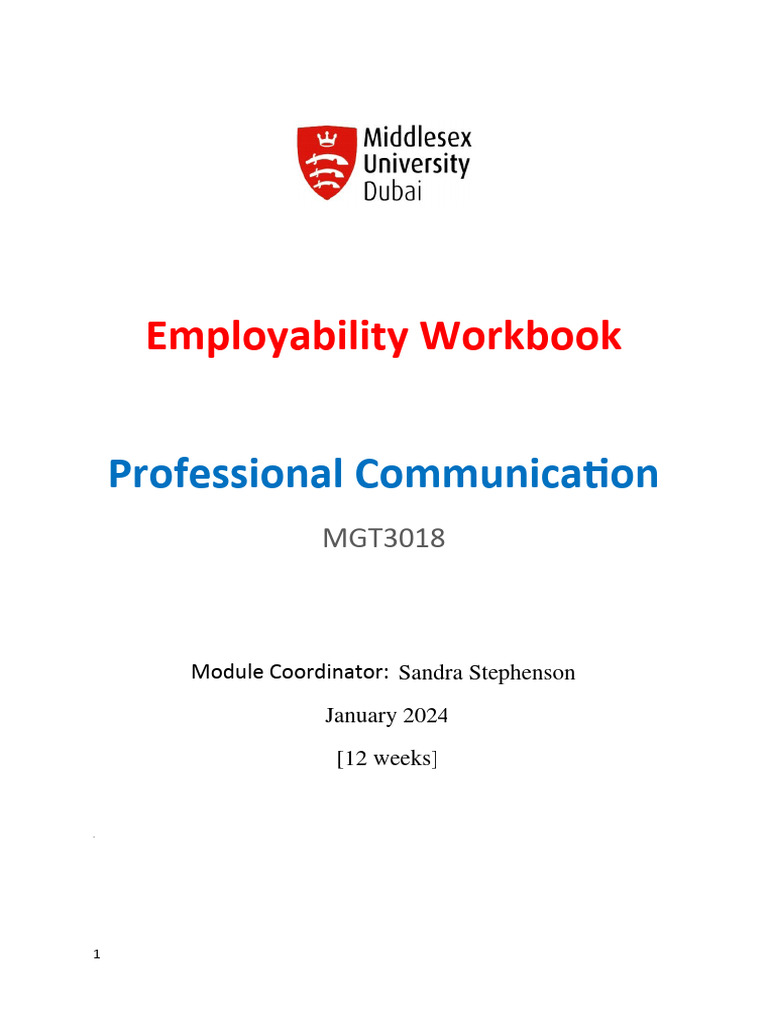 MGT3018 Employability Workbook | PDF | Career & Growth | Social Science