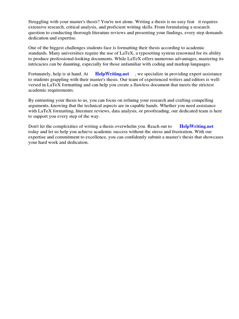 Master Thesis Example Latex | PDF | Thesis | Text