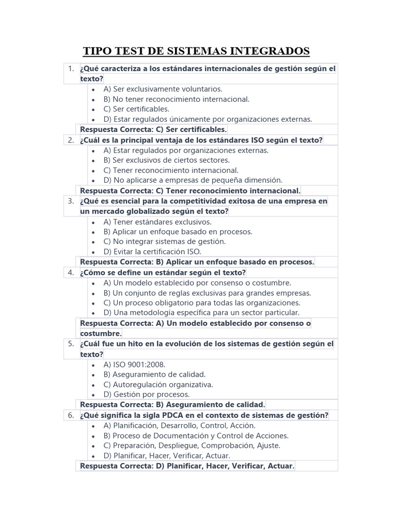 Tipo Test de Sistemas Integrados | PDF | Responsabilidad social ...