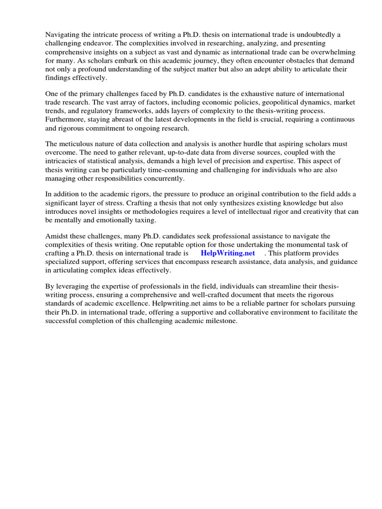 Phd Thesis International Trade | PDF | Economic Growth | Exports