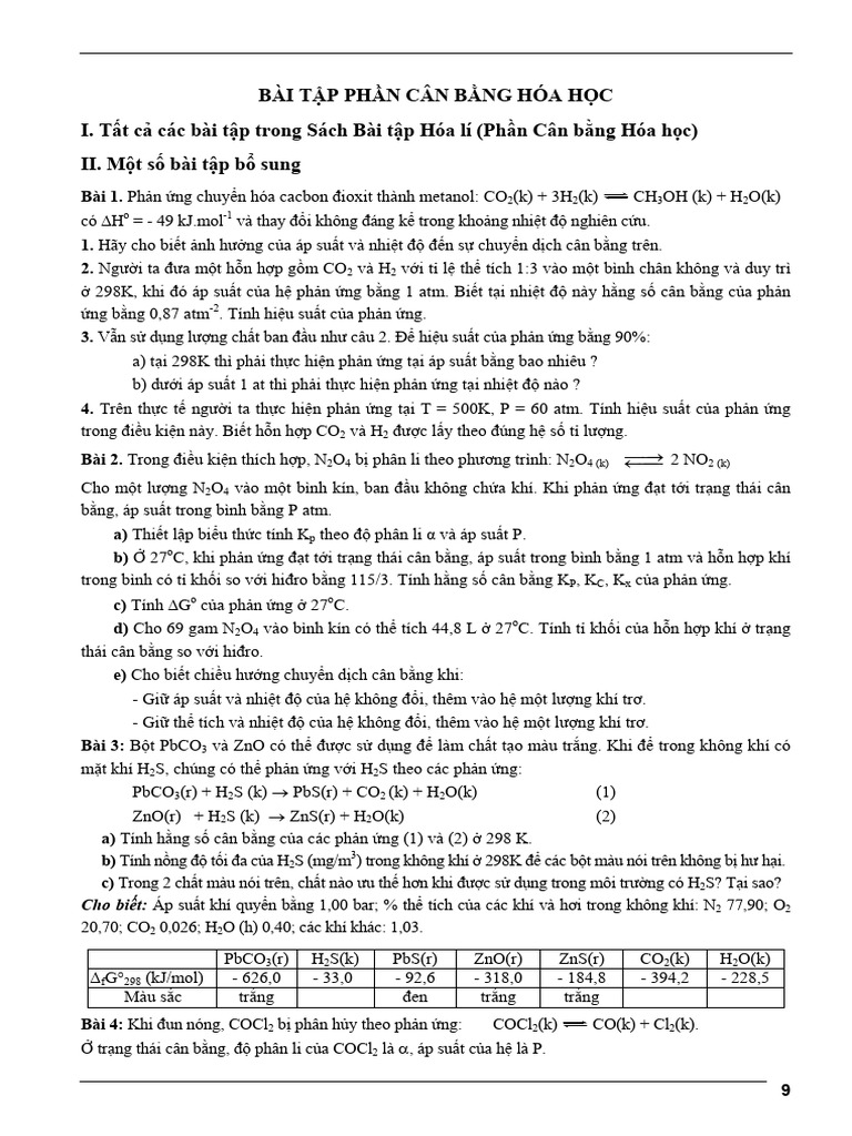 Bai Tap Chuong CBHH | PDF