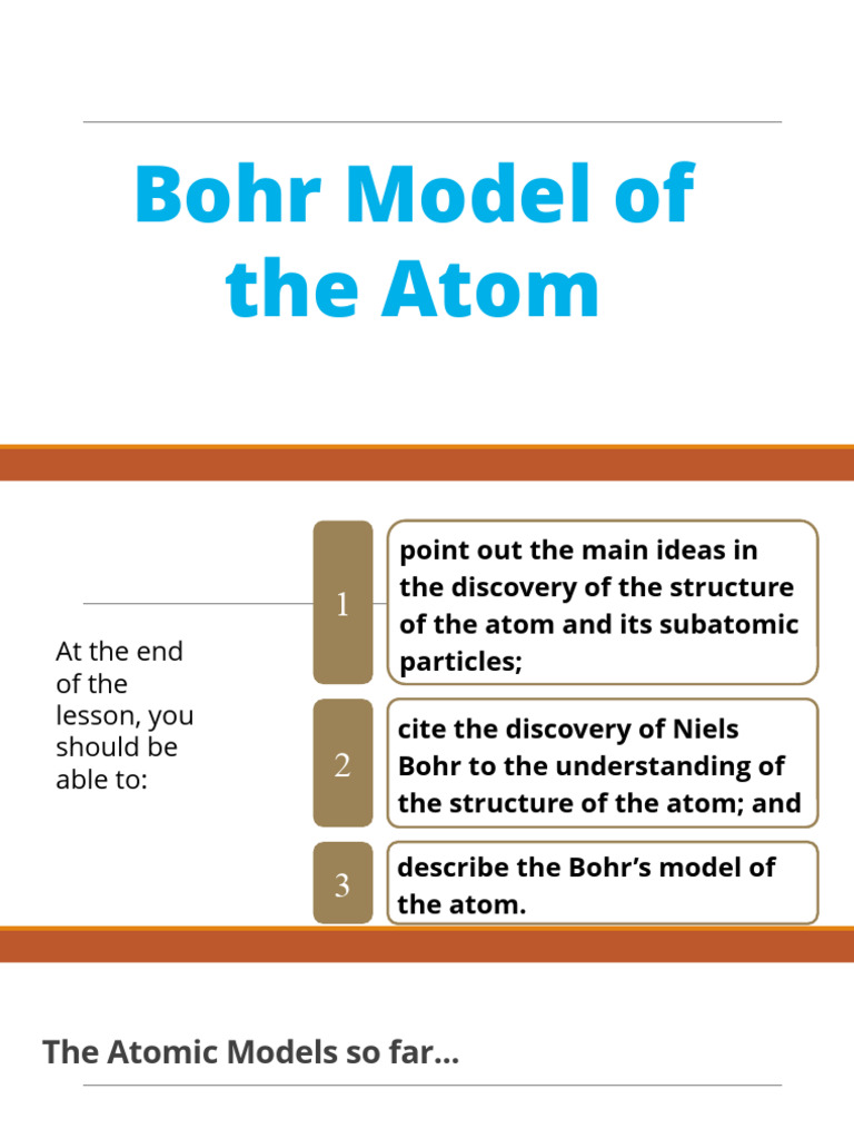 Physical Science SHS 2.3 Bohr Model of the Atom | PDF | Atoms | Electron