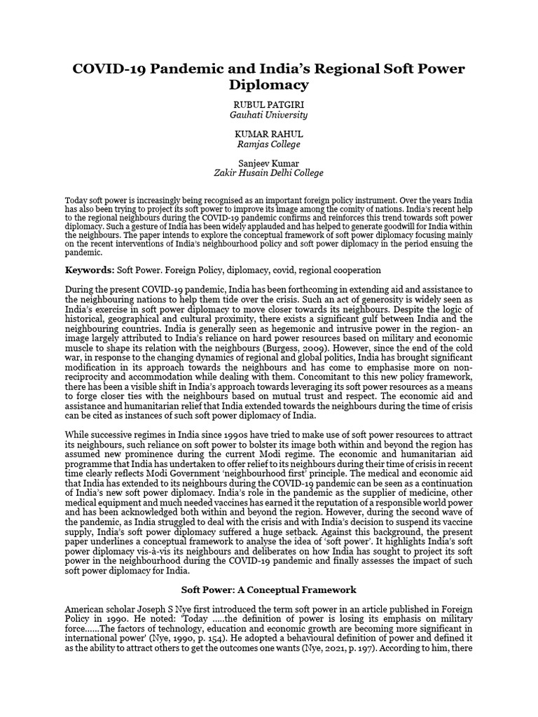 Sanjeev+Kumar | PDF | Soft Power | Aids