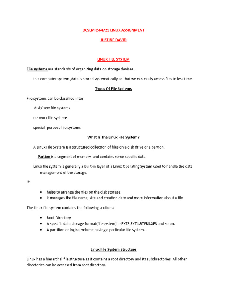 Linux File System Final | PDF | File System | Computer File