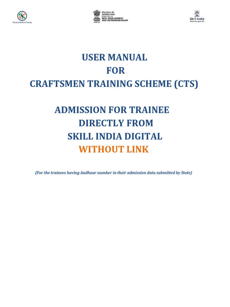 User Manual - ITI Trainee Aadhaar Flow - Without Link - Career Setup | PDF | Software | Computing