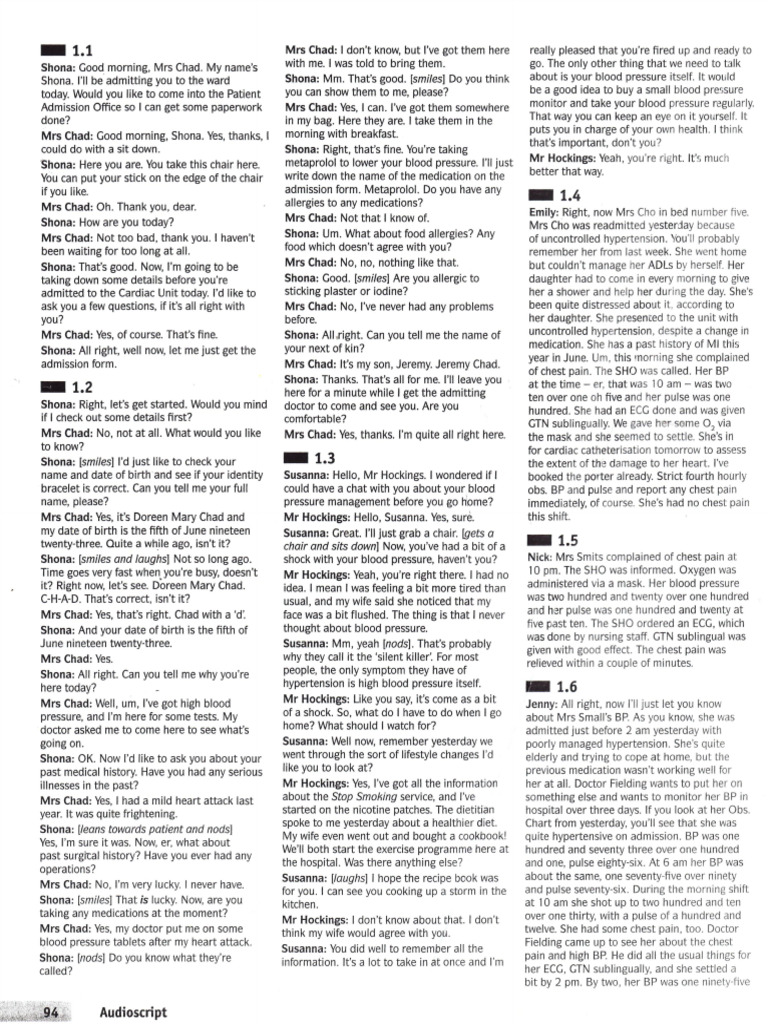 Speaking Tapescript Sample | PDF