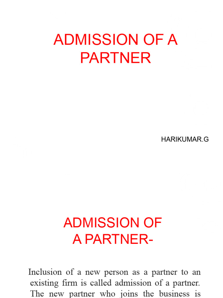 3 Reconstitution of A Partnership Firm - Admission of A Partner | PDF