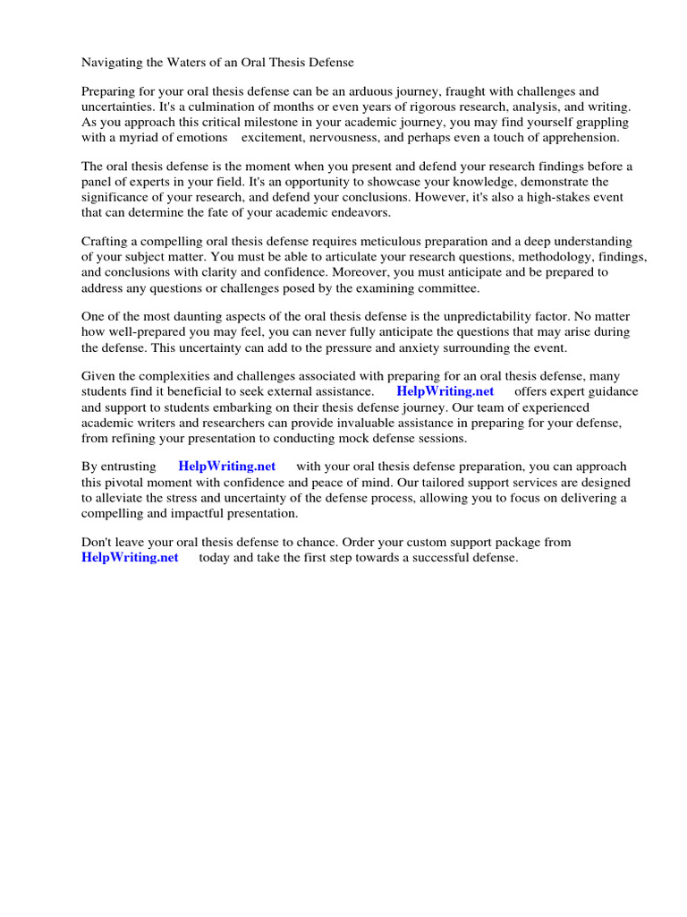 Oral Thesis Defense | PDF