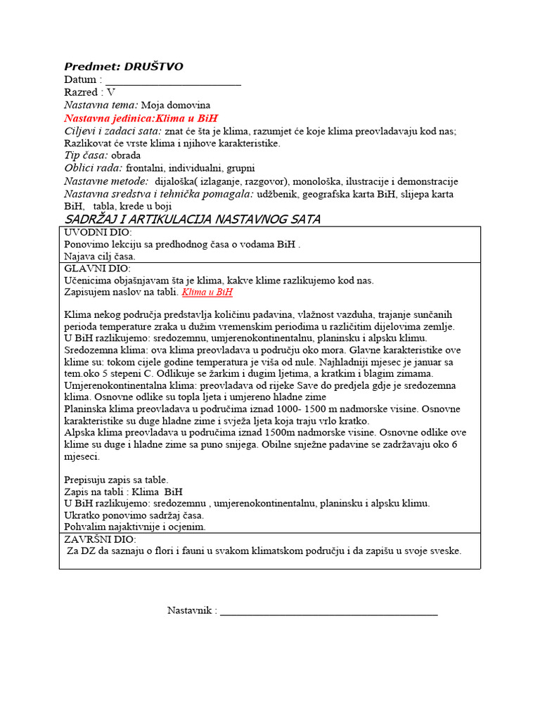 KLIMA U BiH - OBRADA | PDF