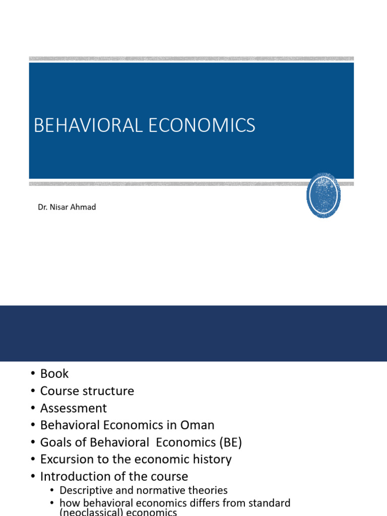 Behavioral Economics Course Guide | PDF
