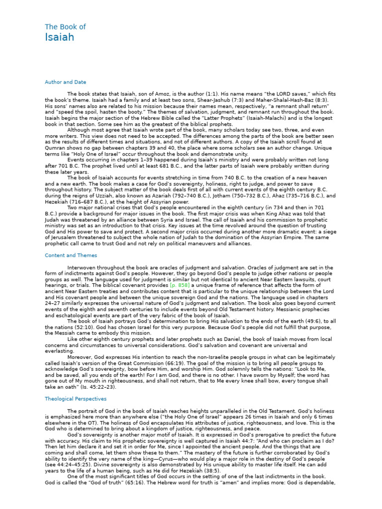 Isaiah Andrews Study Bible | PDF | Isaiah | Book Of Isaiah