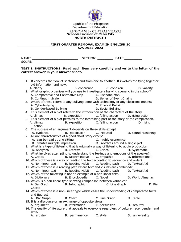 Q1 Eng Removal | PDF