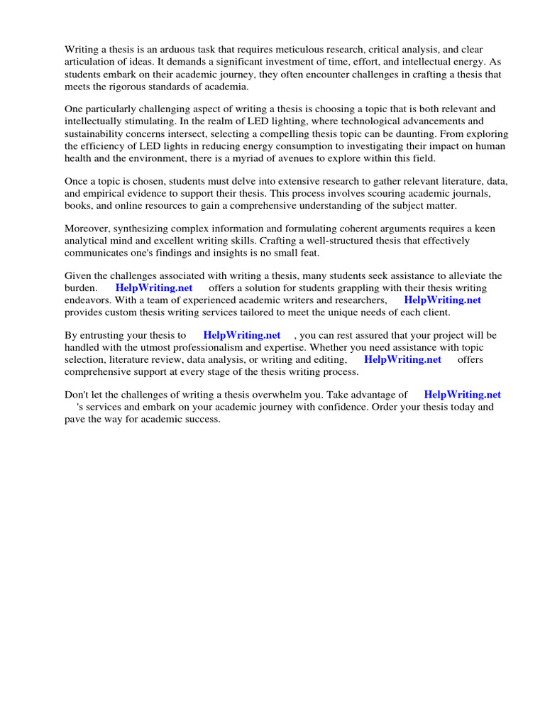 Led Light Thesis | PDF | Lighting | Light Emitting Diode