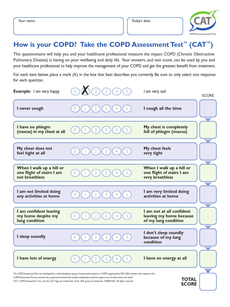 CAT (USA English) | PDF | Chronic Obstructive Pulmonary Disease | Cough