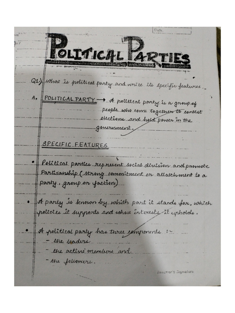 Political Parties Pdf