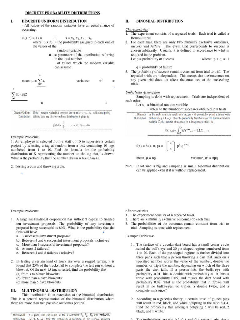 Discrete Probability Distributions Explained | PDF
