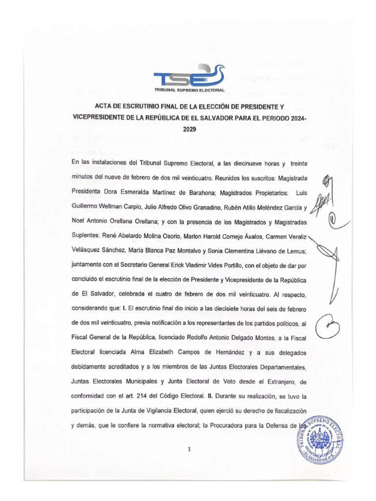 acta-escrutinio-final-eleccion-presidencial-2024 | PDF