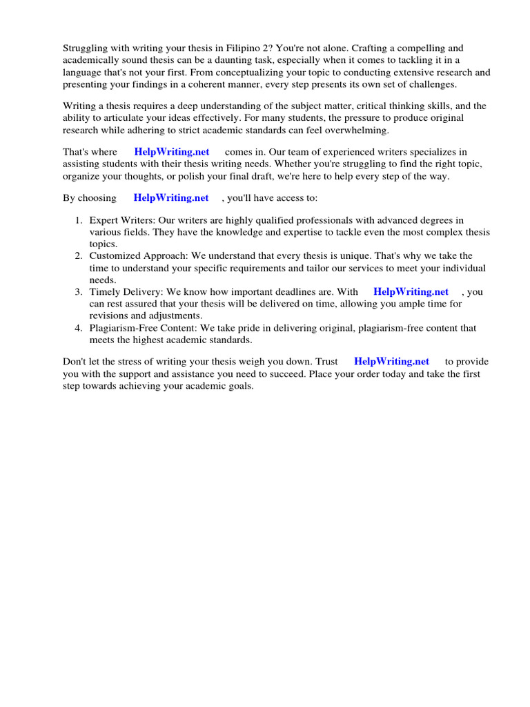 Sample Thesis Sa Filipino 2 | PDF | Thought | Expert