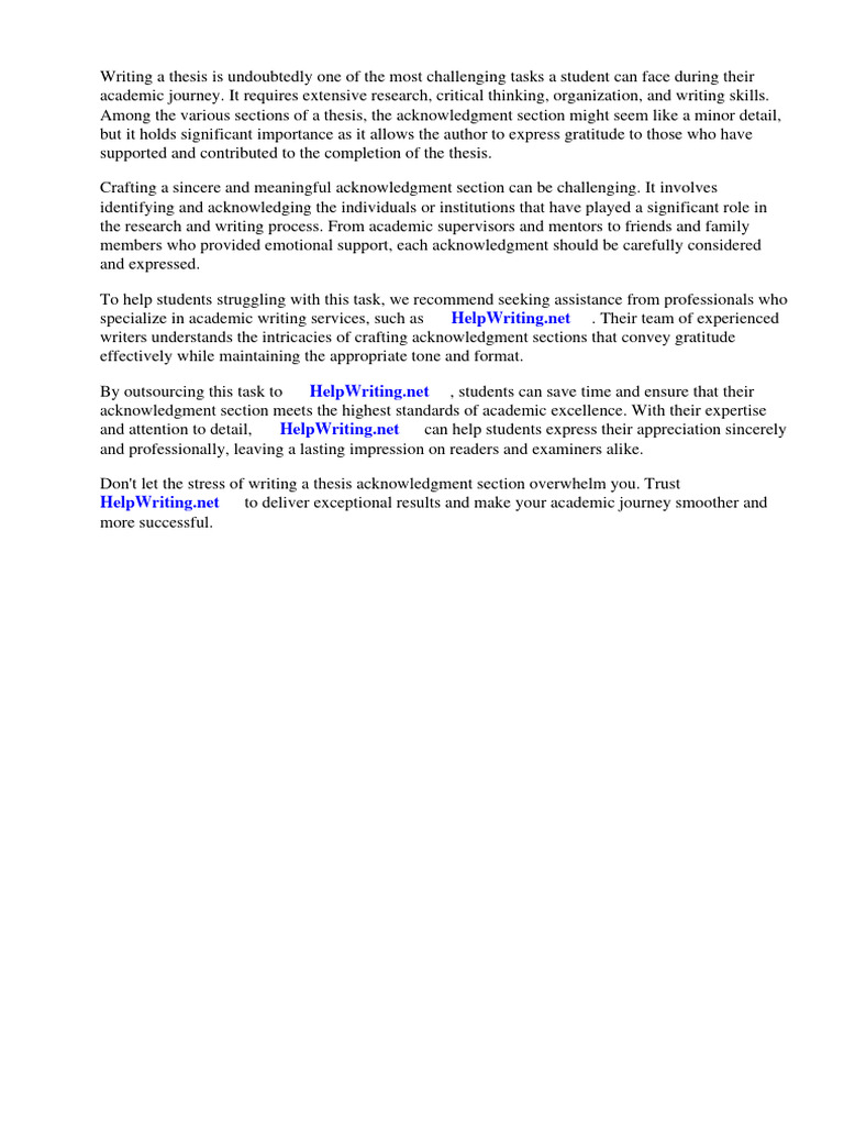Writing Acknowledgement For Thesis Sample | PDF | Thesis | Doctor Of ...