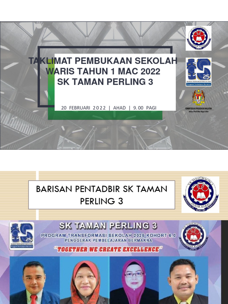 Slide PERSEDIAAN PEMBUKAAN SEKOLAH TAHUN 1 PENGGAL 1 2022 PDF | PDF