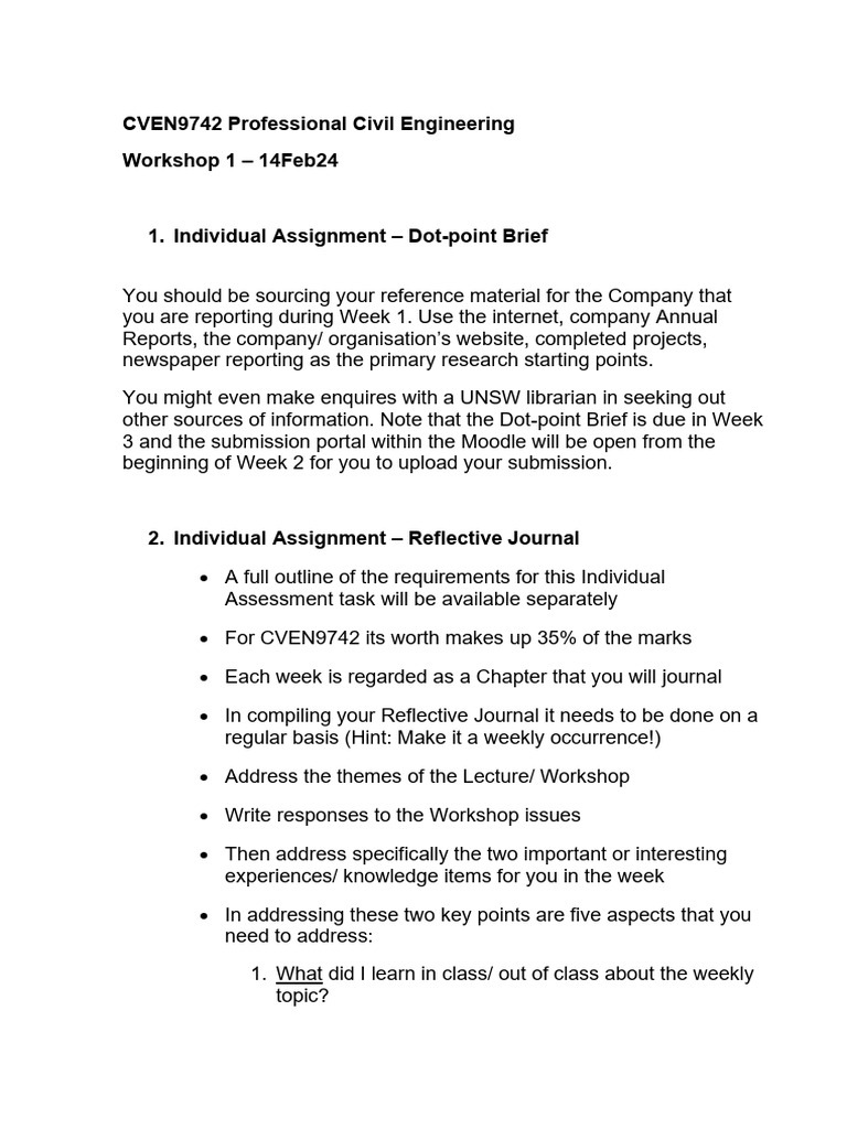 CVEN9742 Civil Engineering Assignments Guide | PDF | Lecture ...