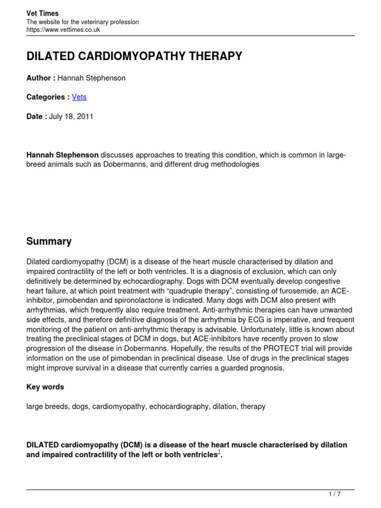 Dilated Cardiomyopathy Therapy | PDF | Heart Failure | Heart