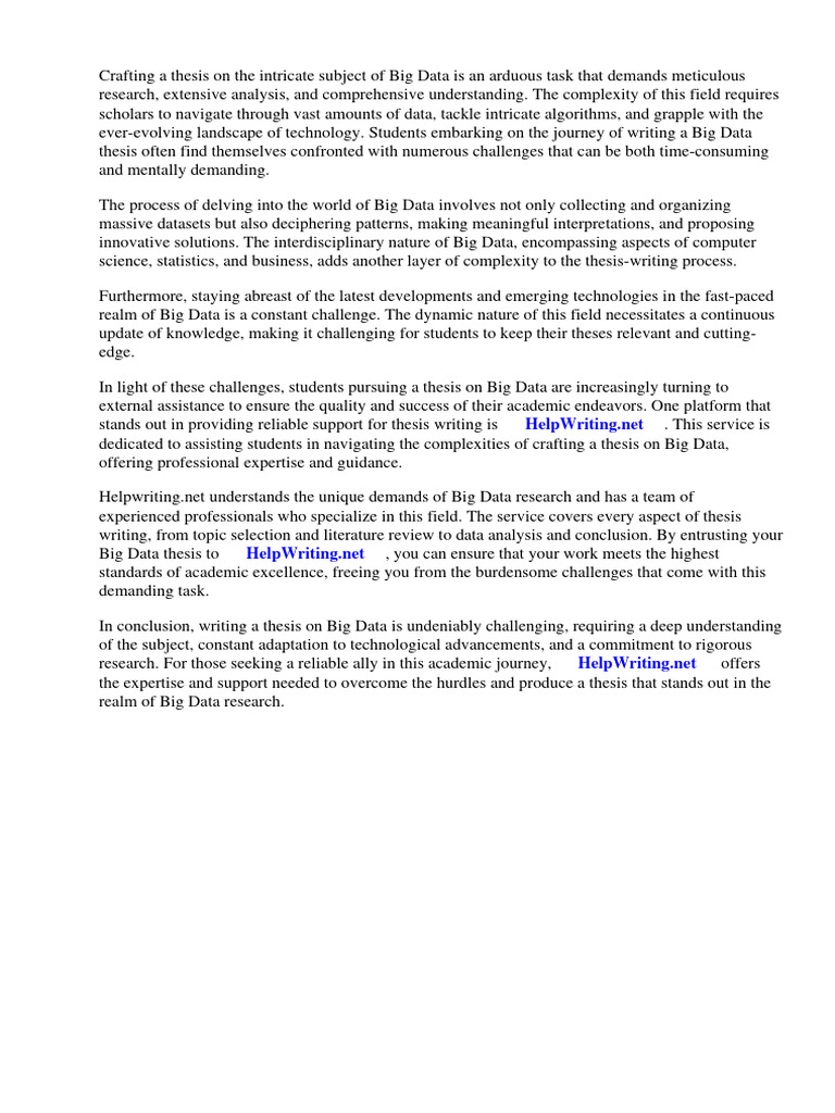 Thesis Big Data | PDF | Big Data | Data