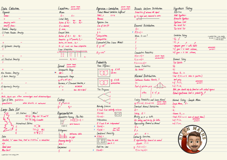 BLANK Everything You Need To Memorise - Part 3, Statistics PDF | PDF ...